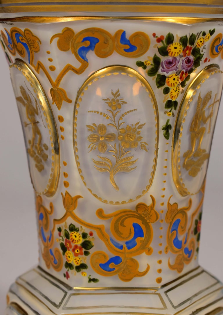 Antique Opaline Goblet with a Plate, Bohemian Glass 19th Century ...