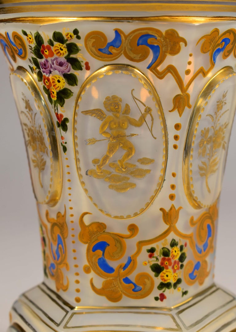 Antique Opaline Goblet with a Plate, Bohemian Glass 19th Century ...