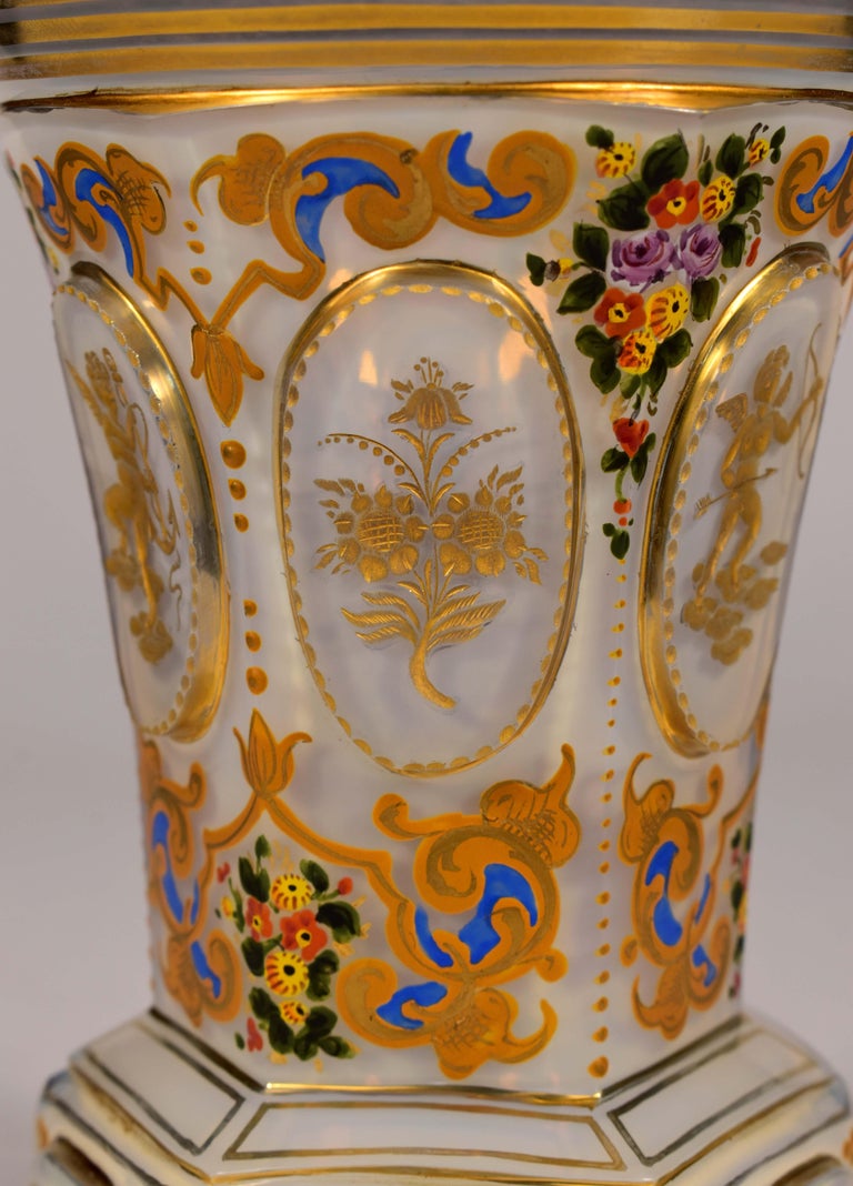 Antique Opaline Goblet with a Plate, Bohemian Glass 19th Century ...