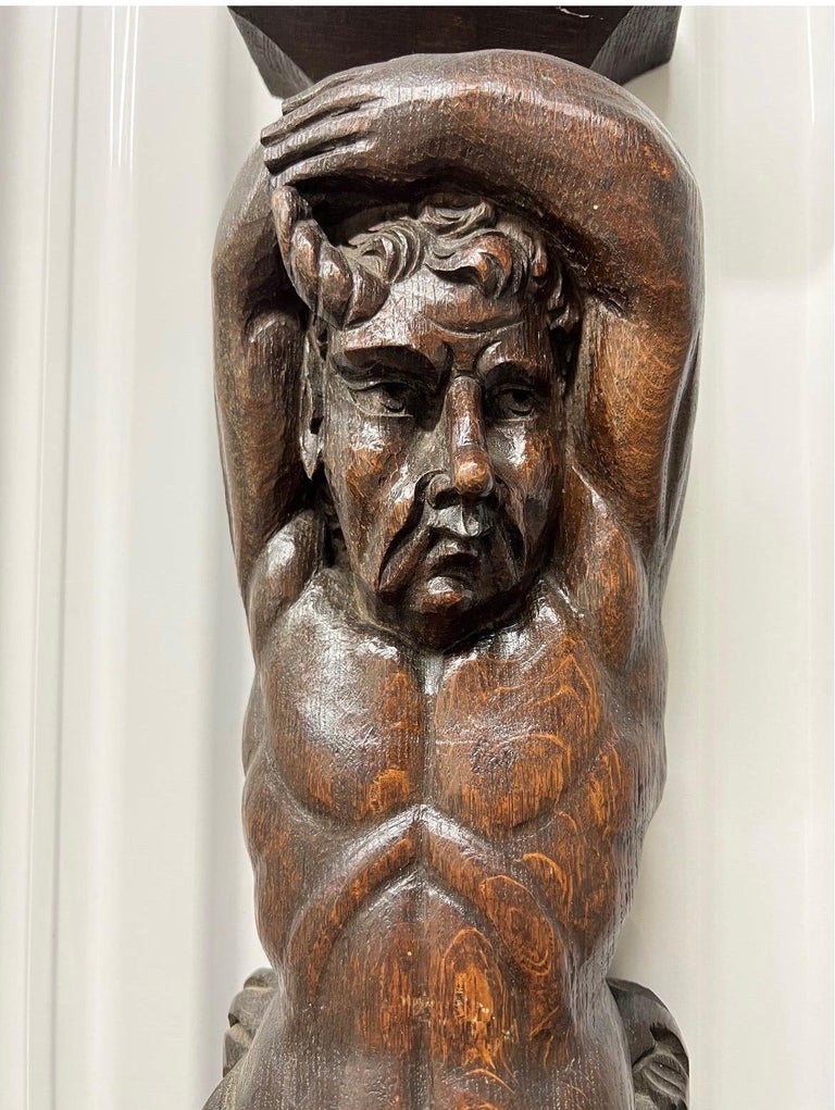 Antique Opposing Highly Carved Mahogany Wall Decor Mounts Angel and ...