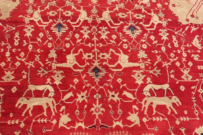 Antique Oriental Indian Agra Rug. 9 ft 6 in x 13 ft For Sale at 1stDibs