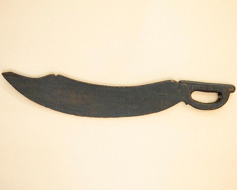 Antique Original Black Painted Flax Tool /Scutching Knife, Dated 1918 ...