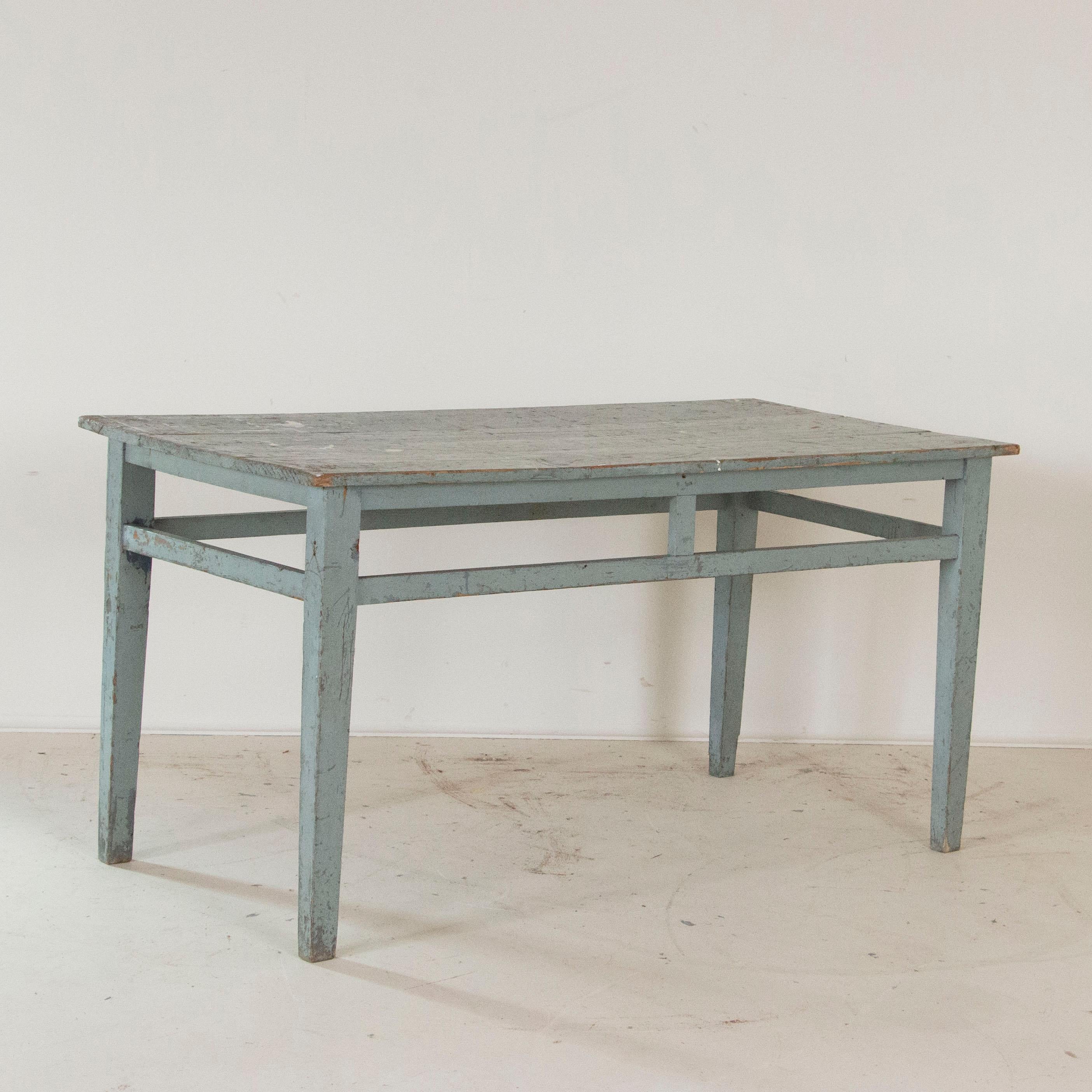 Antique Original Blue Painted Work Table from Sweden at 1stDibs