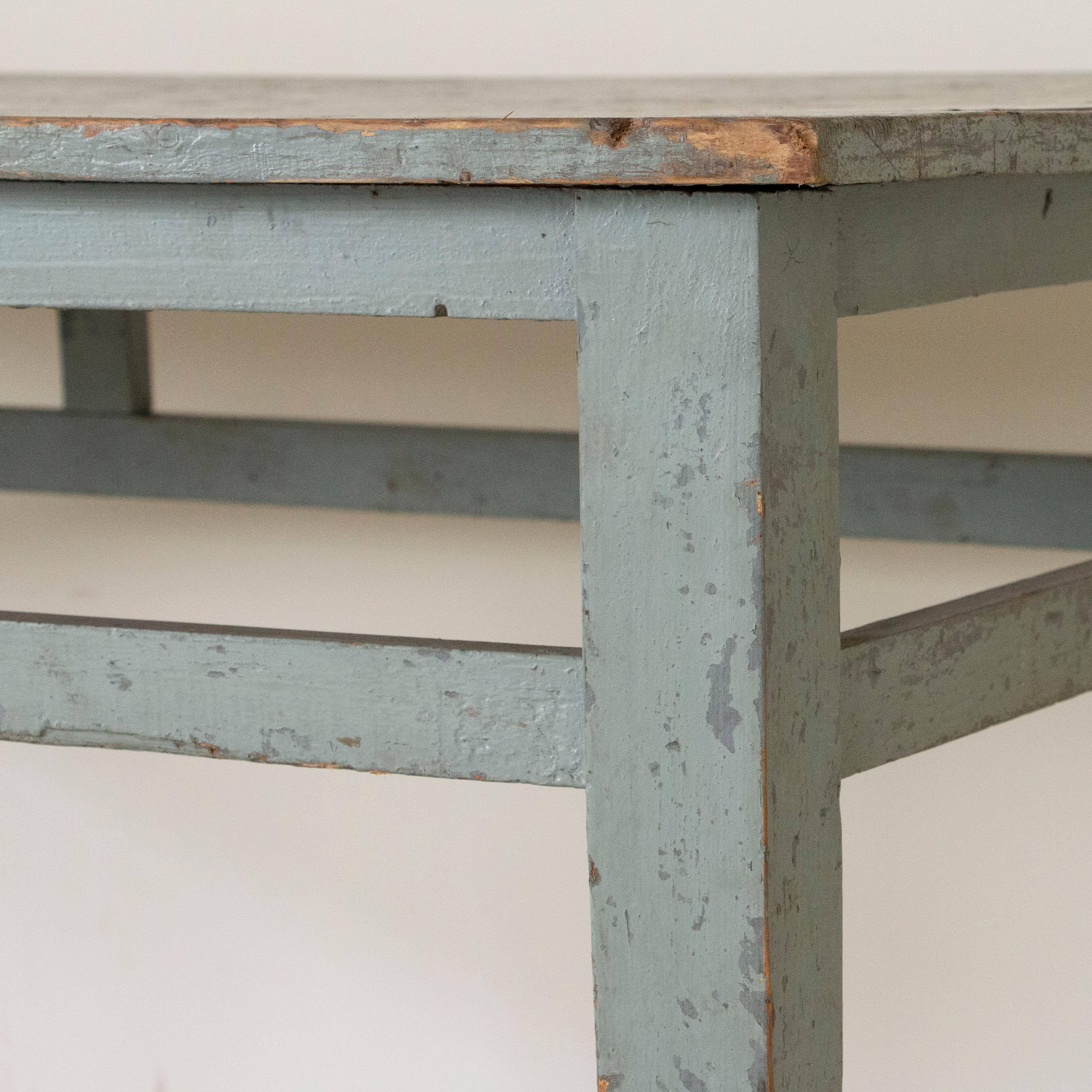 Antique Original Blue Painted Work Table from Sweden at 1stDibs
