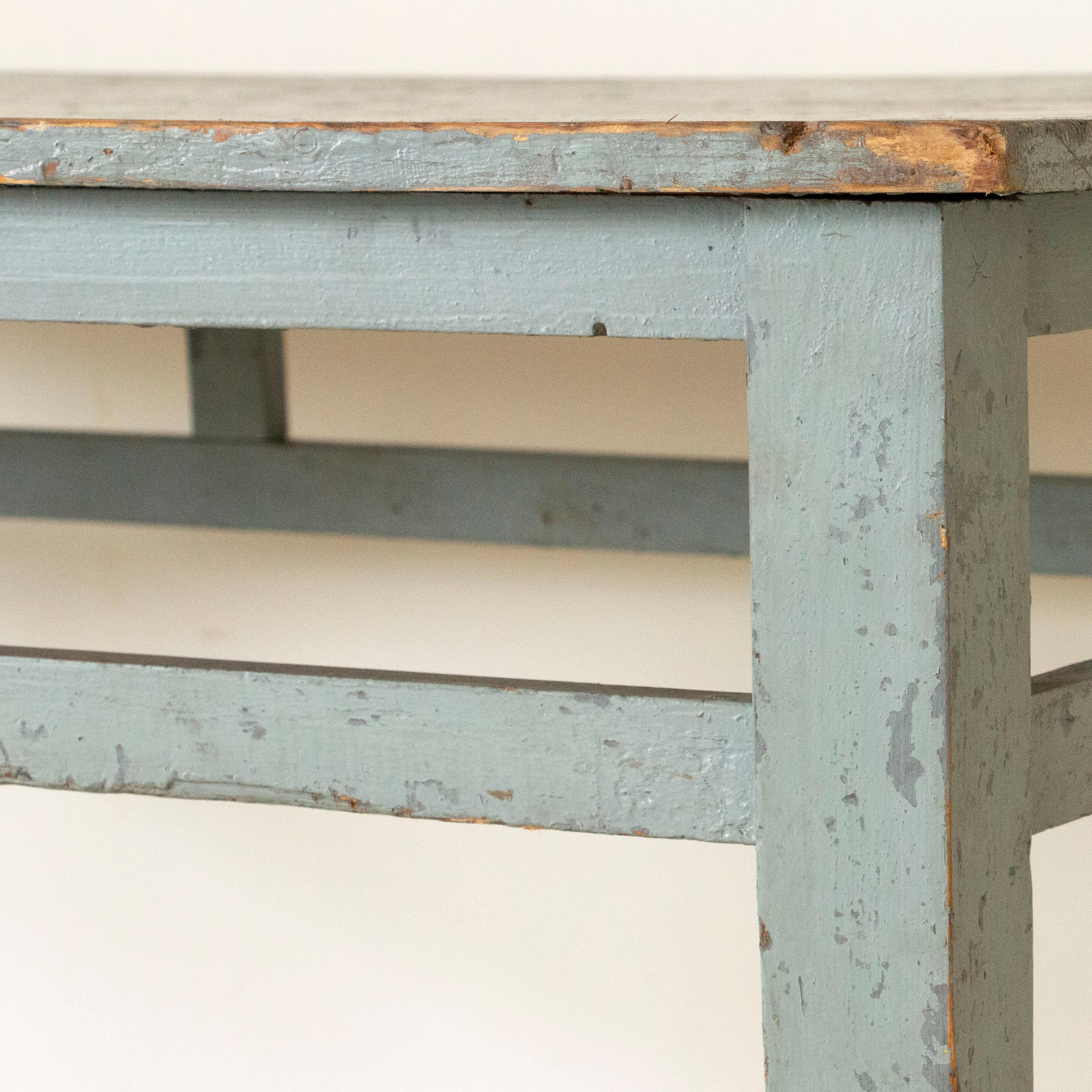 Antique Original Blue Painted Work Table from Sweden at 1stDibs