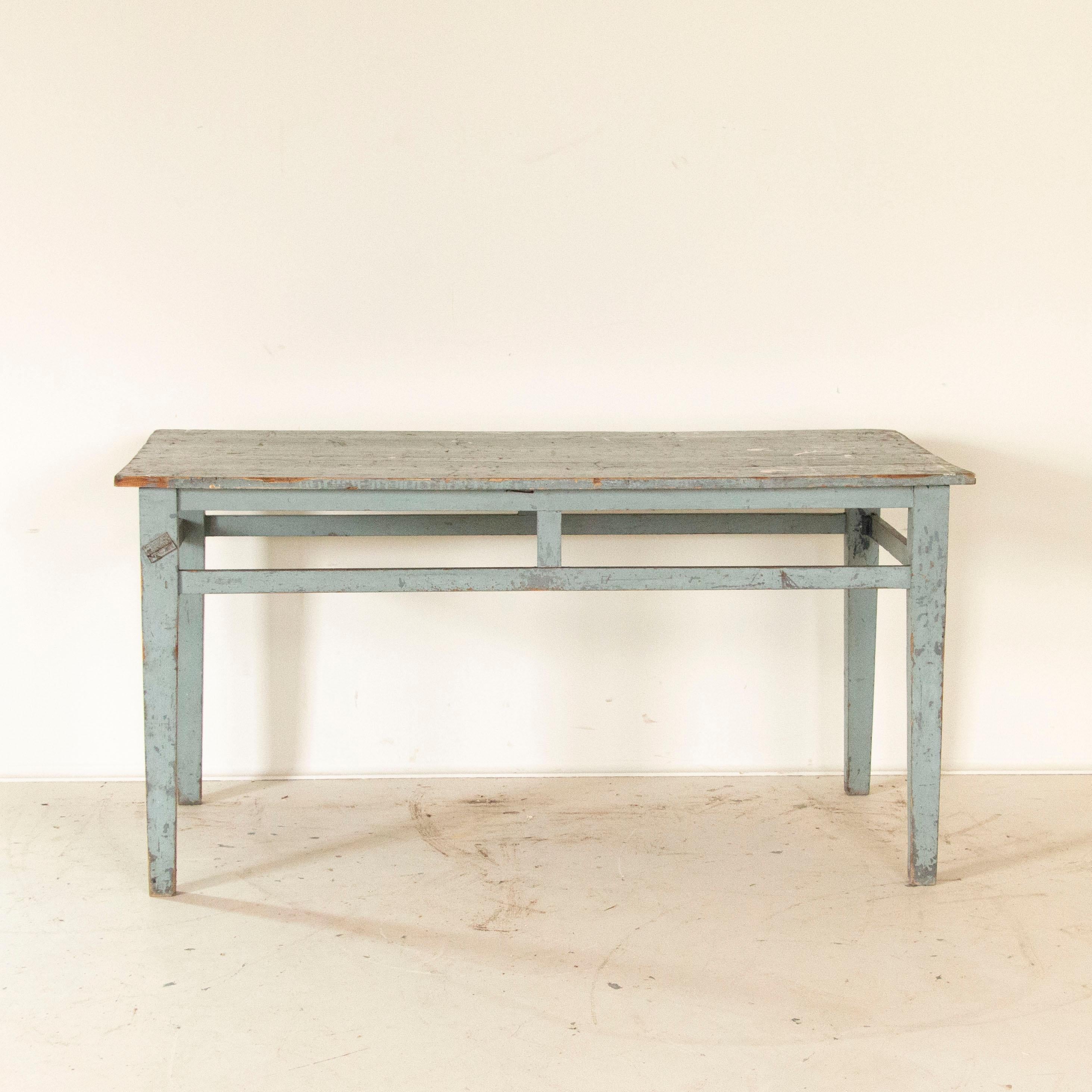 Antique Original Blue Painted Work Table from Sweden at 1stDibs