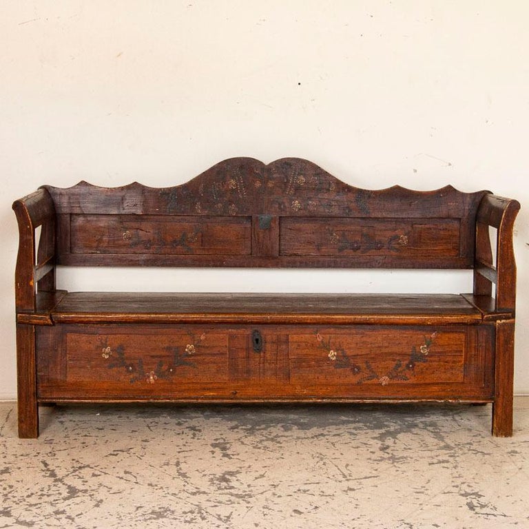 Antique Original Hand Painted Bench from Romania at 1stDibs | romanian ...