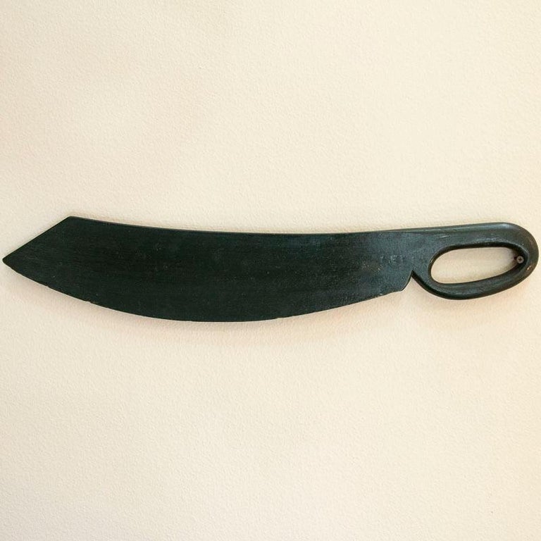 Antique Original Hand Painted Flax Tool /Scutching Knife with Yellow ...