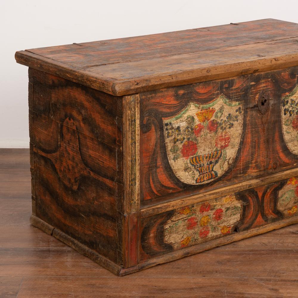Antique Original Hand Painted Folk Art Trunk from Hungary circa 1860 ...