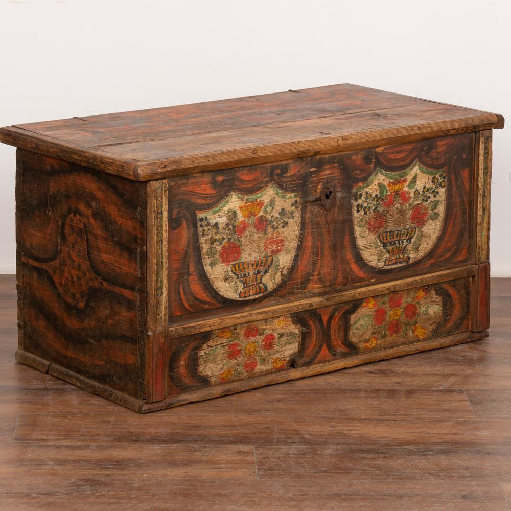Antique Original Hand Painted Folk Art Trunk from Hungary circa 1860 ...