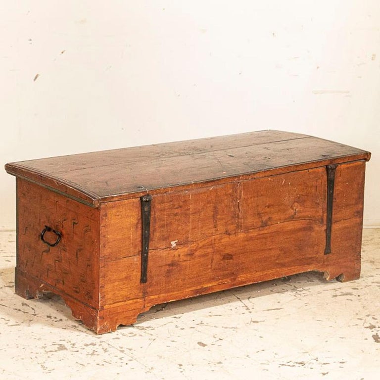 Antique Original Hand Painted Trunk, Dated 1836 at 1stDibs