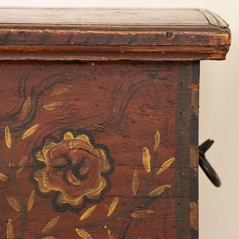 Antique Original Hand Painted Trunk, Dated 1836 at 1stDibs
