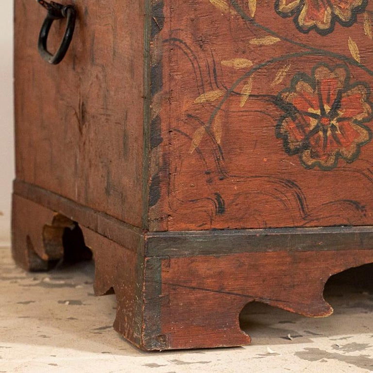 Antique Original Hand Painted Trunk, Dated 1836 at 1stDibs