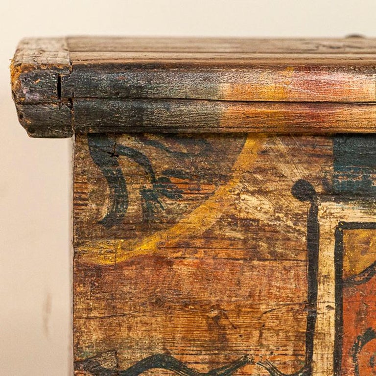Antique Original Hand Painted Trunk, Germany, 1774 at 1stDibs