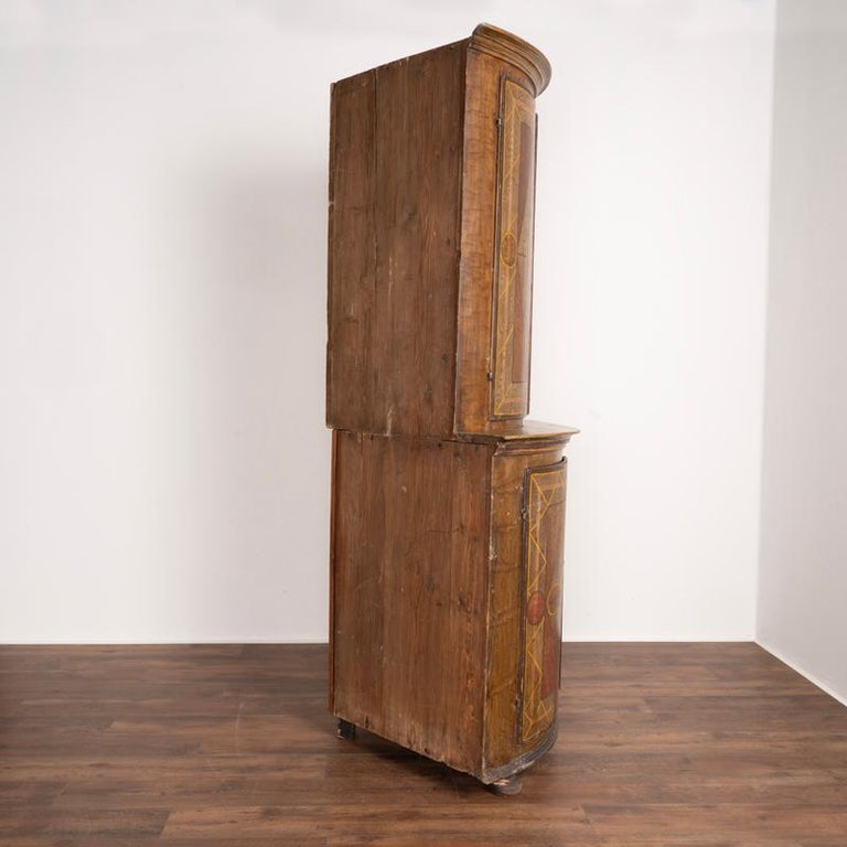 Antique Original Painted Bow Front Corner Cabinet from Sweden For Sale ...