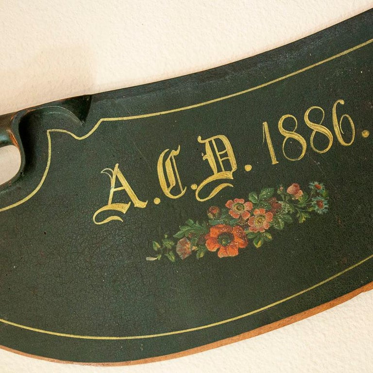 Antique Original Painted Flax Tool / Scutching Knife, Monogram ACD ...