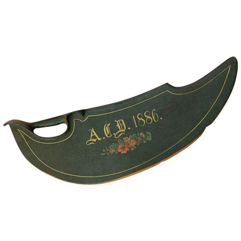 Antique Original Painted Flax Tool / Scutching Knife, Monogram ACD ...