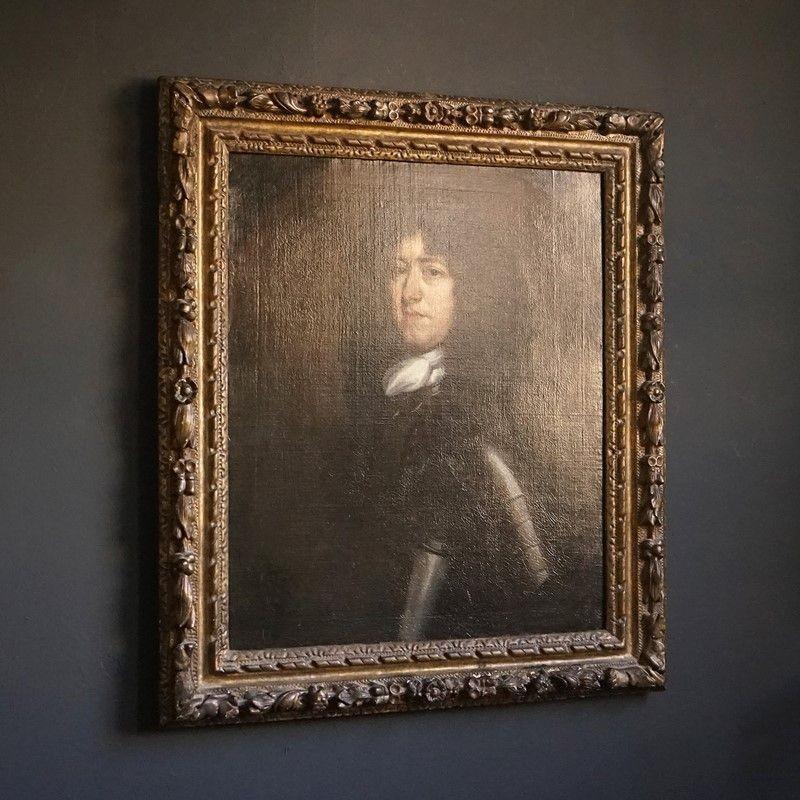 Antique Original Portrait of an Armoured Man by John Closterman, 17th ...