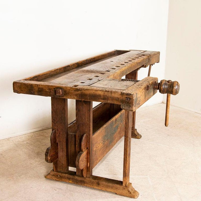 Antique Original Rustic Carpenter's Workbench at 1stDibs