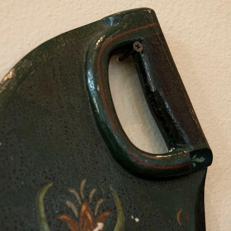 Antique Original Swedish Green Painted Flax Tool / Scutching Knife ...