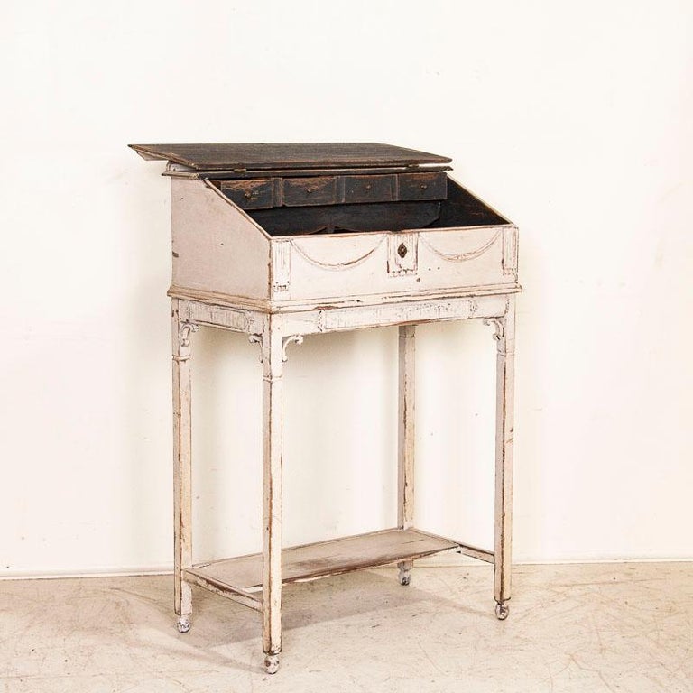 Antique Original White Painted Hostess Stand Standing Desk from Sweden ...