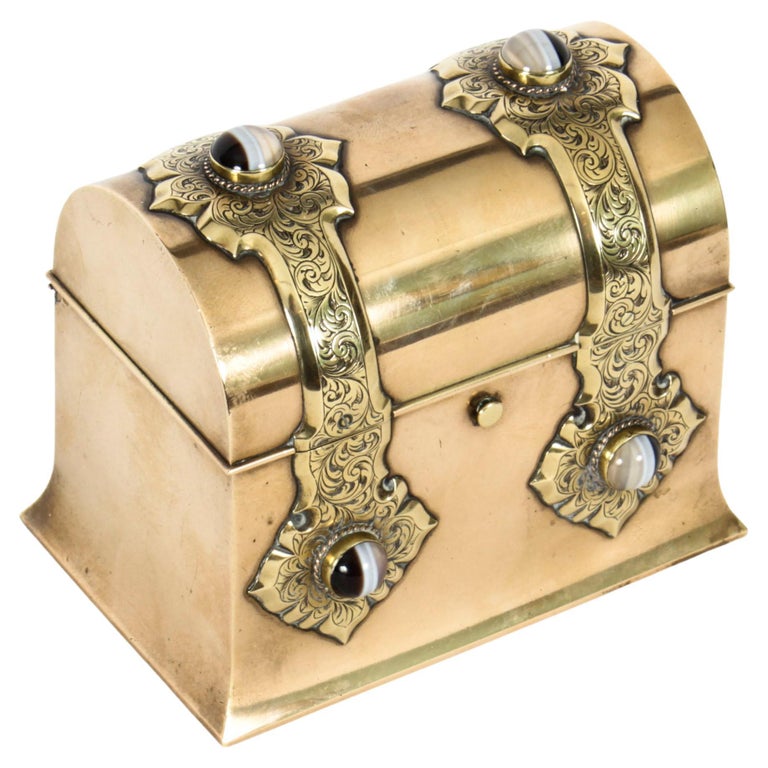 Antique Ormolu and Agate Mounted Casket by Asprey, 19th Century For ...