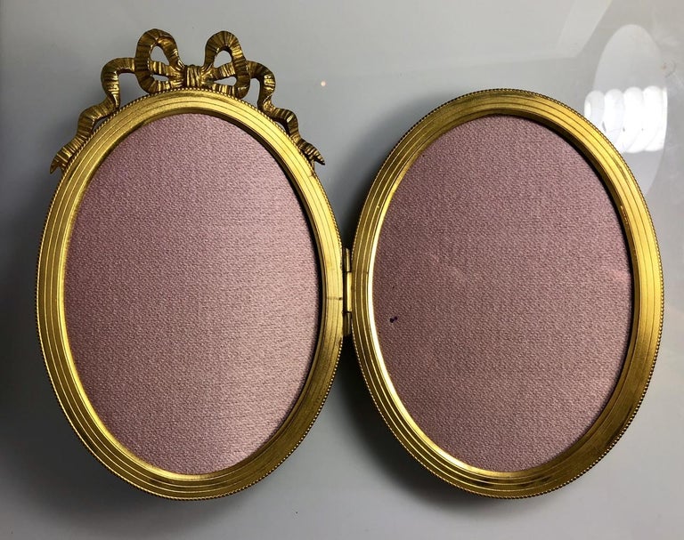 Antique Ormolu Bronze Picture Frame with Fine Mosaic Floral Design ...