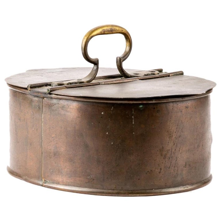 Antique Oval Copper Storage Bin For Sale at 1stDibs