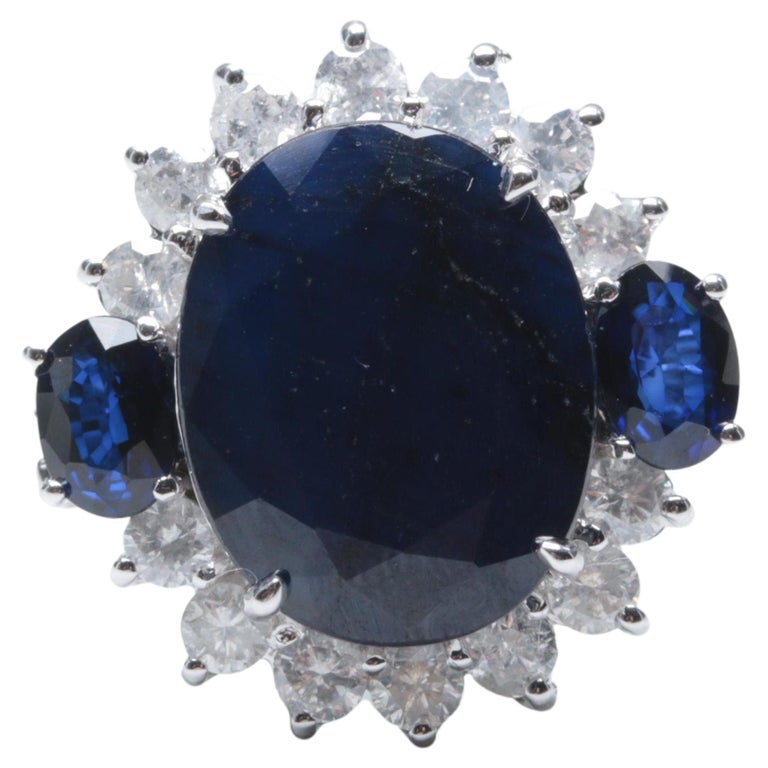 Customizable Antique Oval Cut Sapphire Diamonds Engagement Ring For Sale at 1stDibs