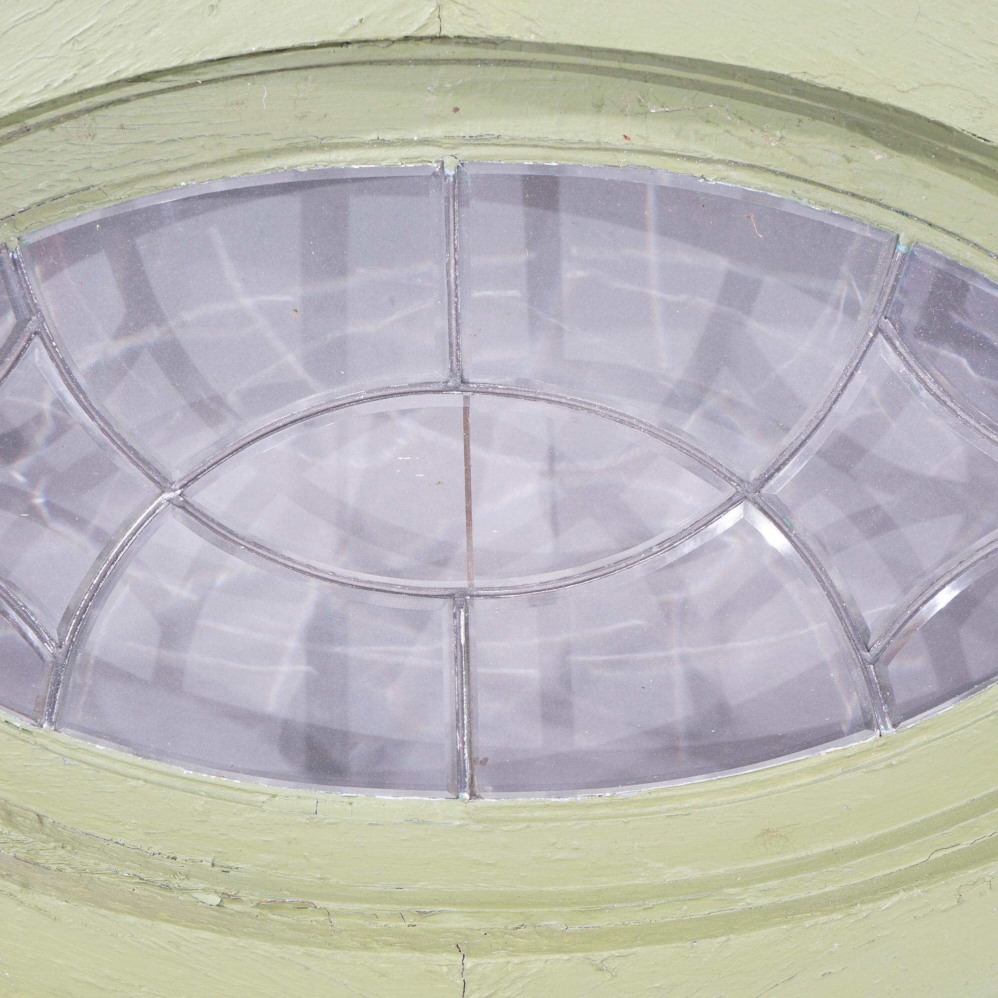 Antique Oval Leaded Beveled Glass Transom Window Circa 1900 at 1stDibs