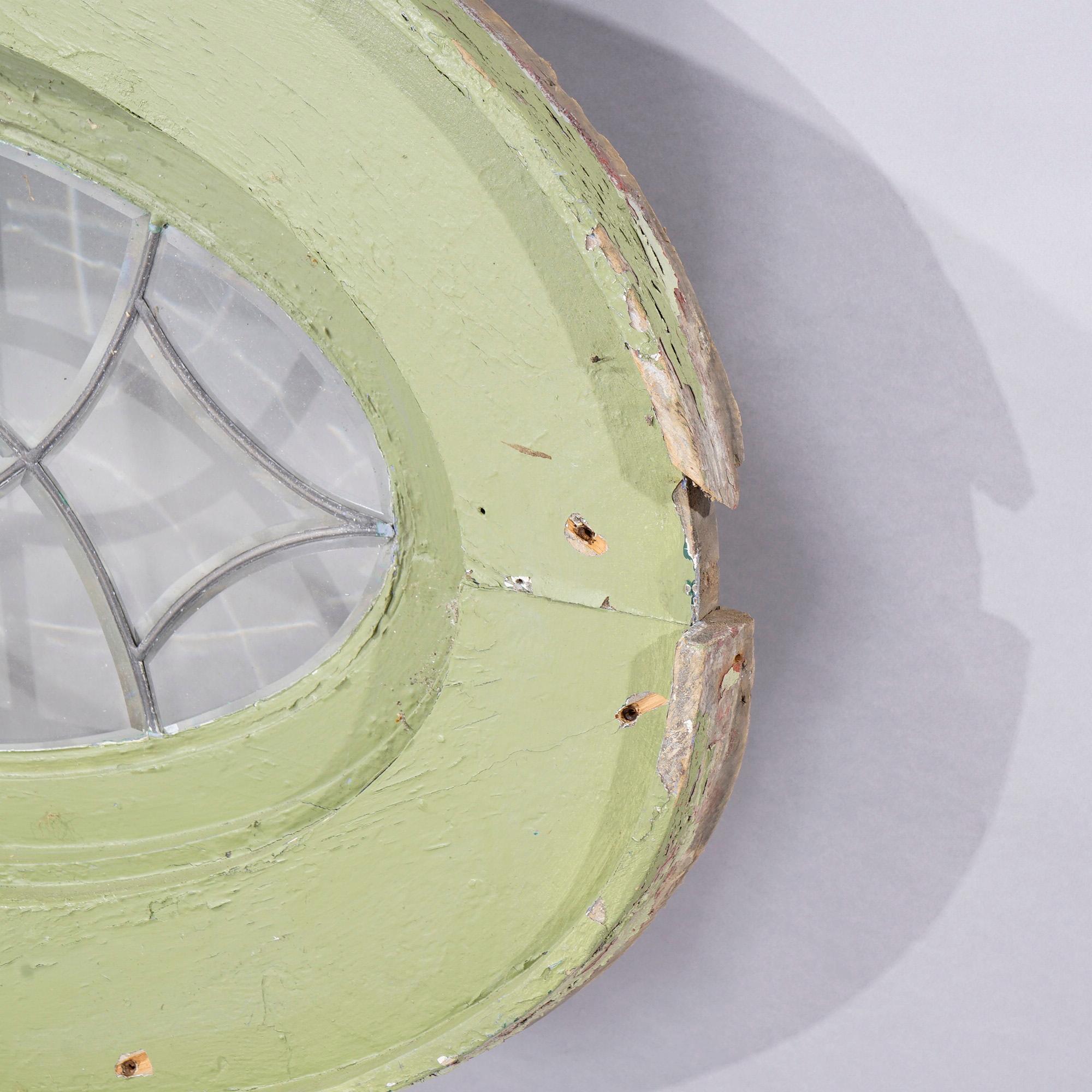 Antique Oval Leaded Beveled Glass Transom Window Circa 1900 at 1stDibs