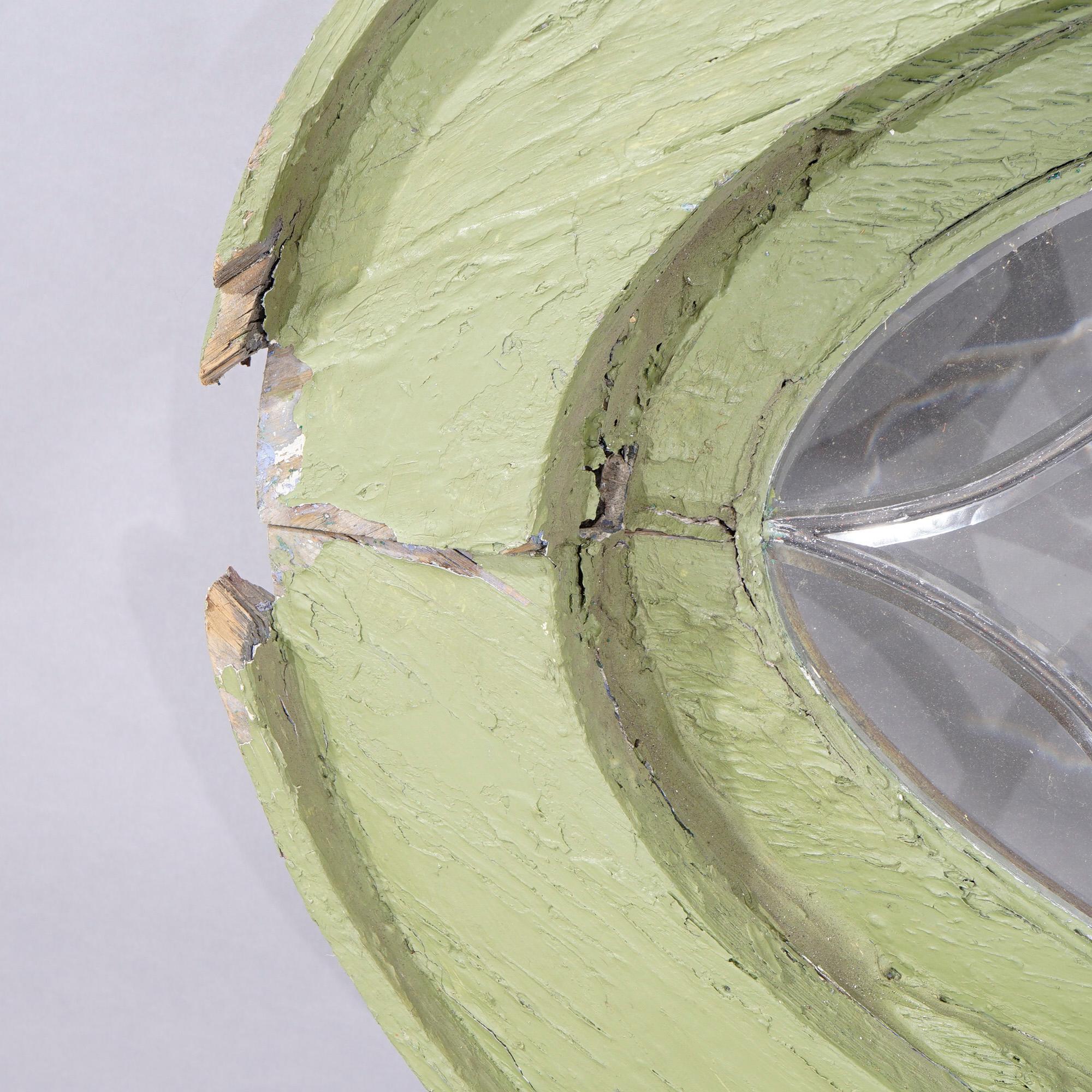 Antique Oval Leaded Beveled Glass Transom Window Circa 1900 at 1stDibs