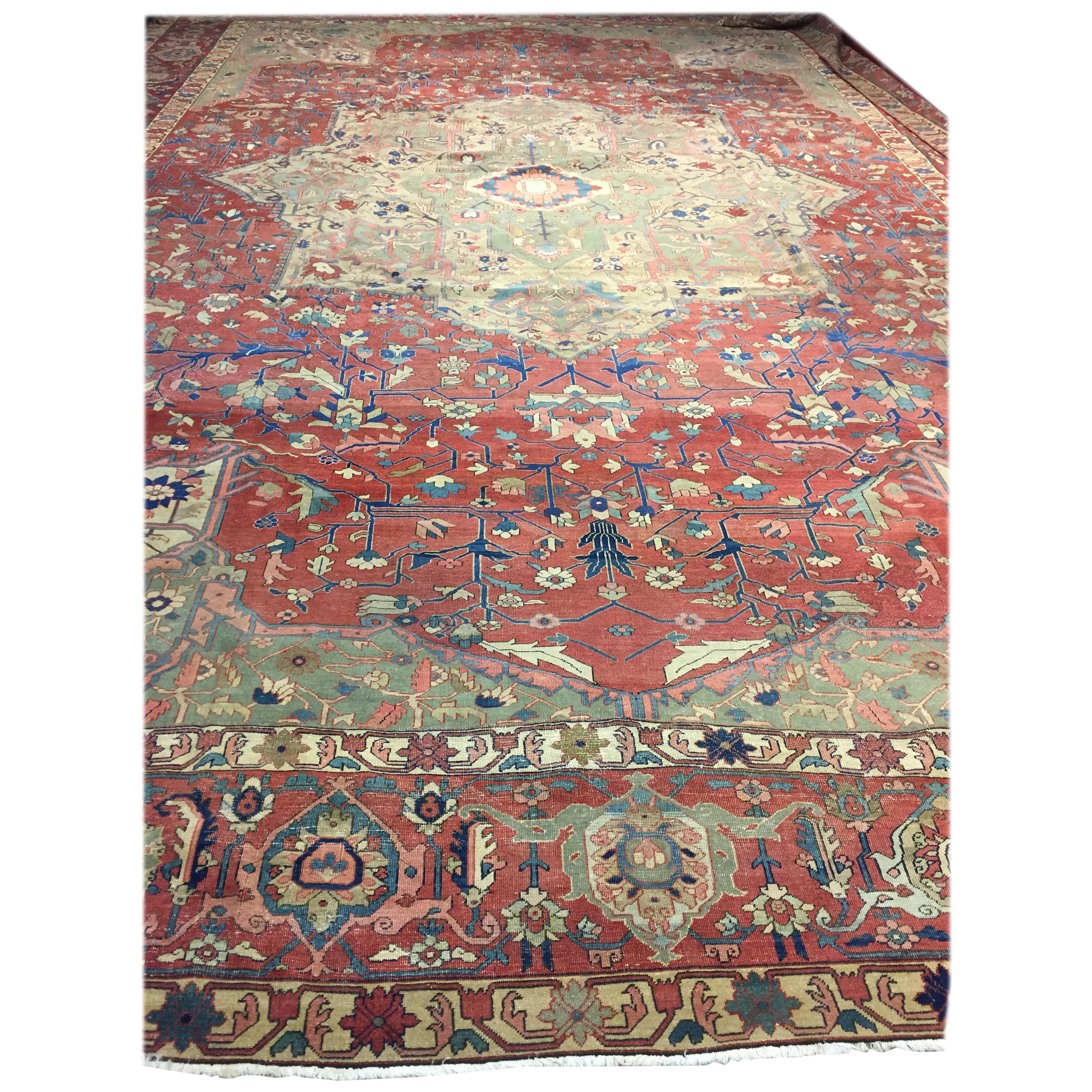 Antique Heriz Serapi Rug at 1stDibs