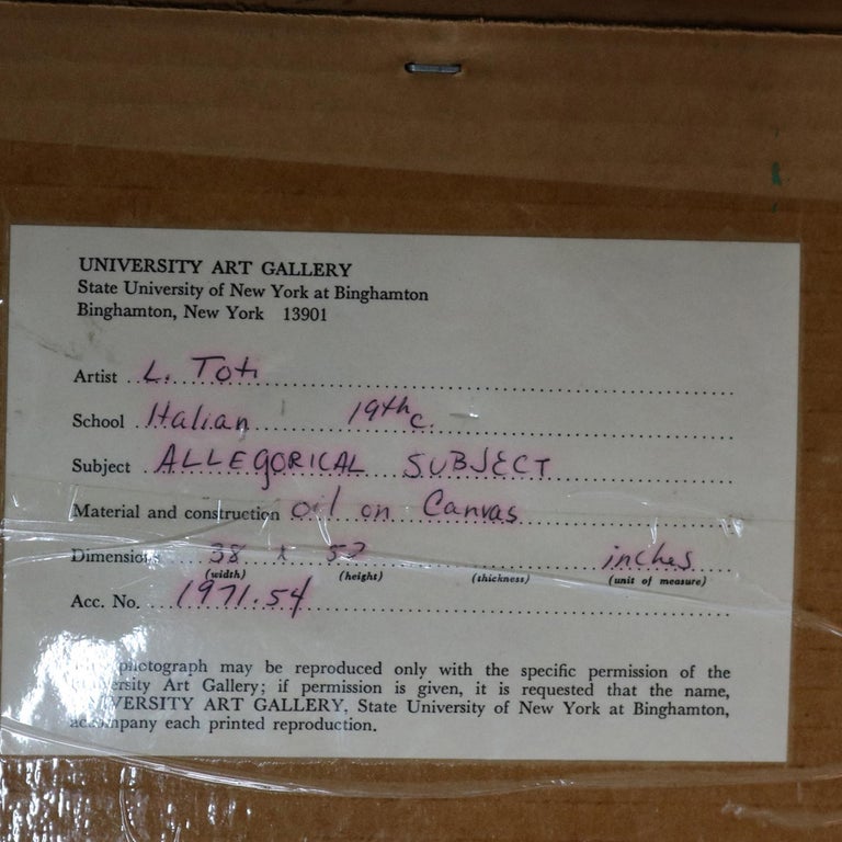 Antique Oversized Allegorical Oil on Canvas Old Master Painting Signed ...