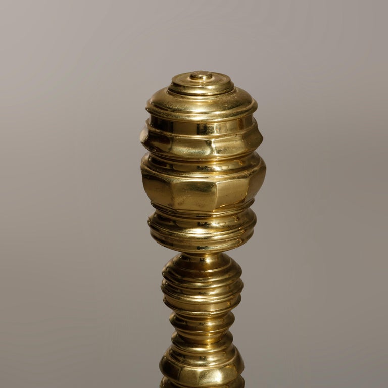 Antique Oversized Chippendale Brass Beehive Balustrade Fireplace ...