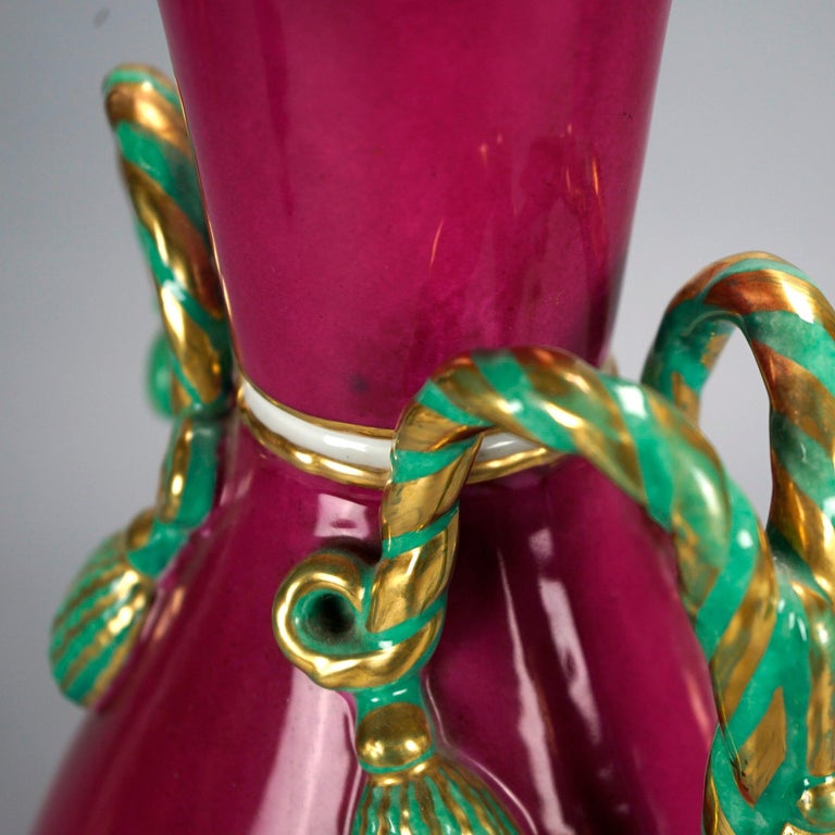 Antique Oversized Old Paris Porcelain Genre Vase with Tassel from ...