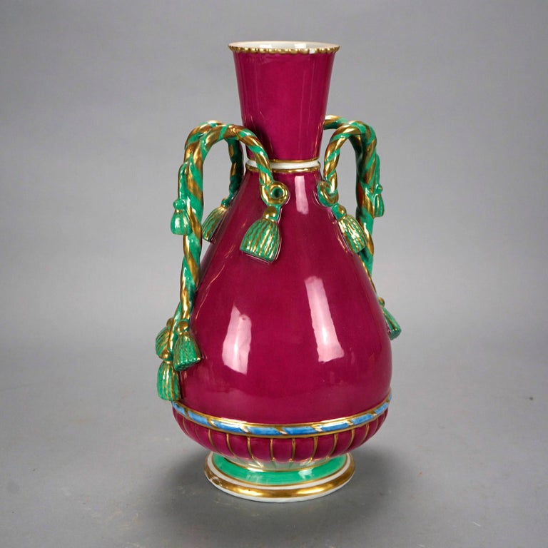 Antique Oversized Old Paris Porcelain Genre Vase with Tassel from ...