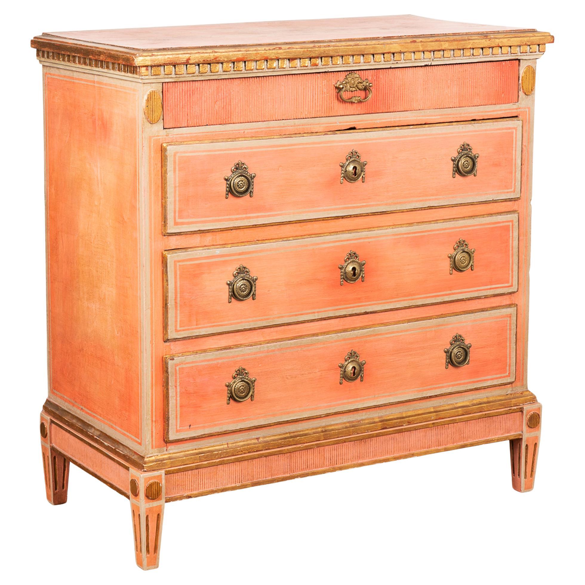 Large Black Painted Chest of Five Drawers, Denmark circa 1790-1800 For ...