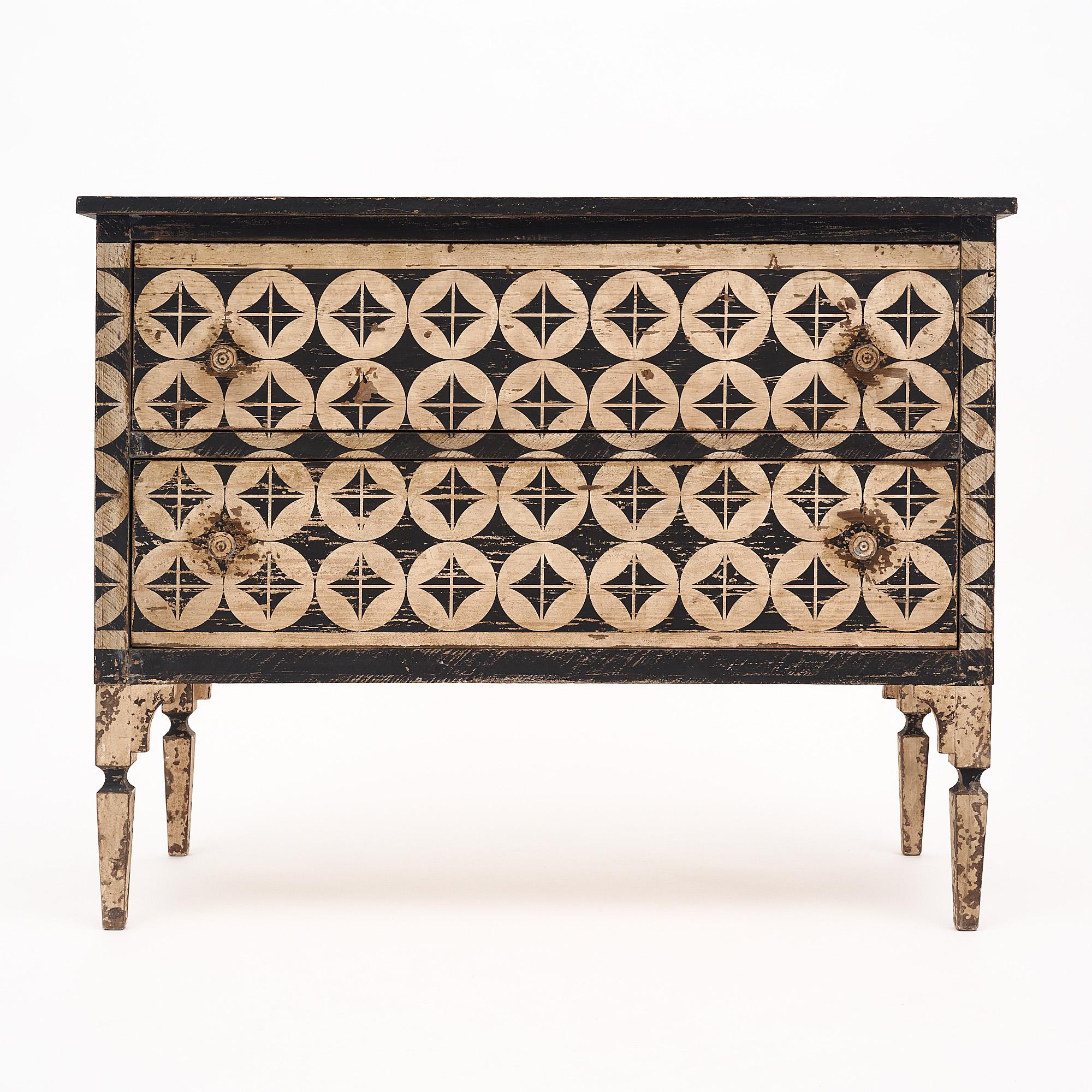 Antique Painted Italian Chest For Sale at 1stDibs