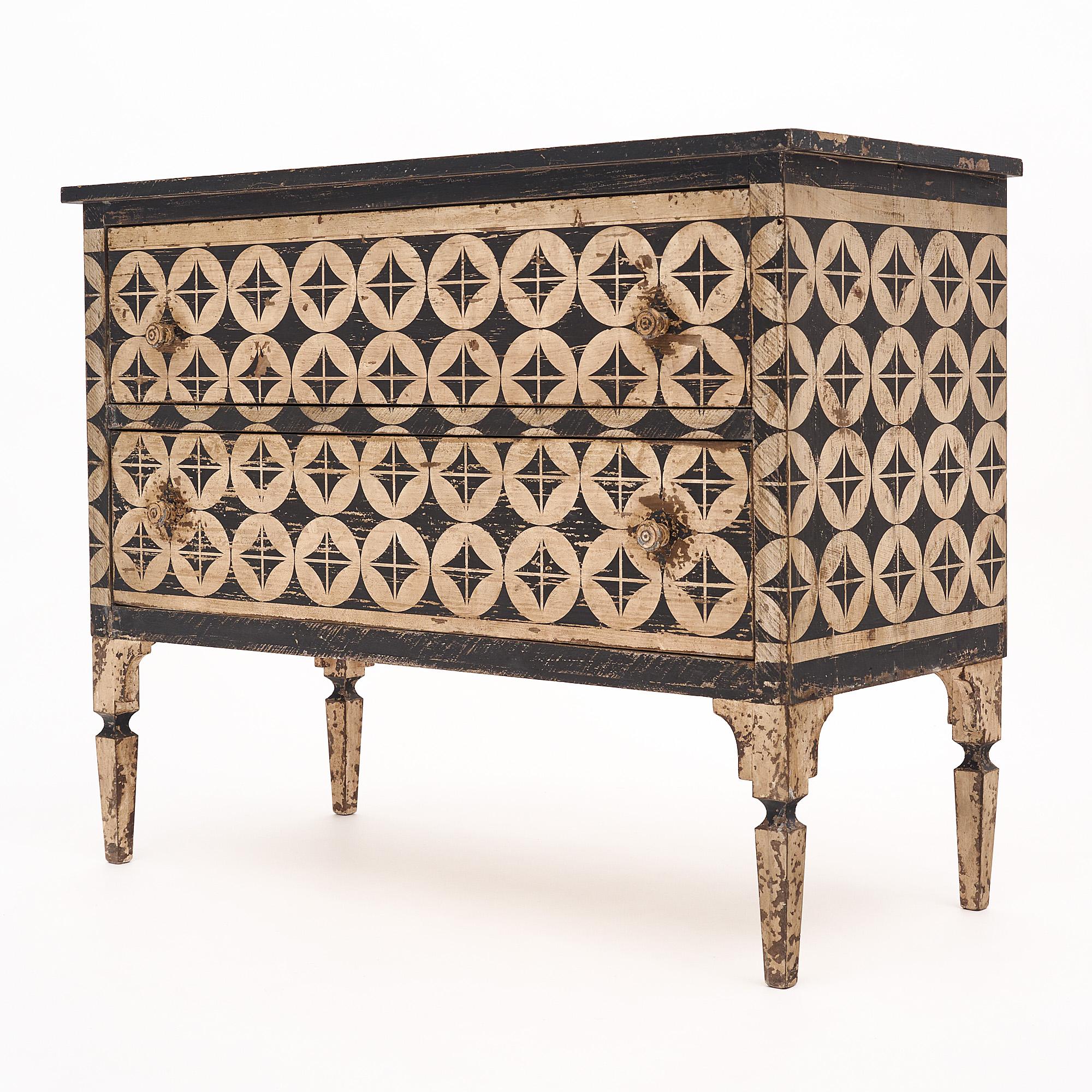 Antique Painted Italian Chest For Sale at 1stDibs