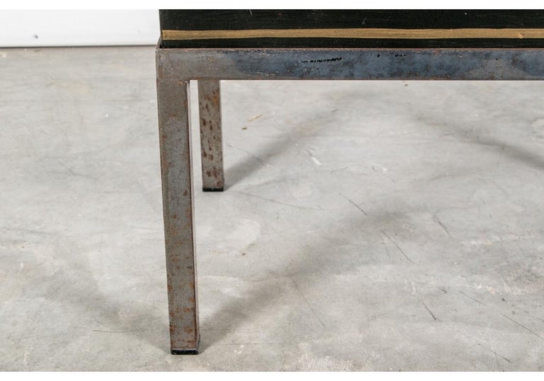 Antique Painted Money/ File Box on Custom Stand For Sale at 1stDibs