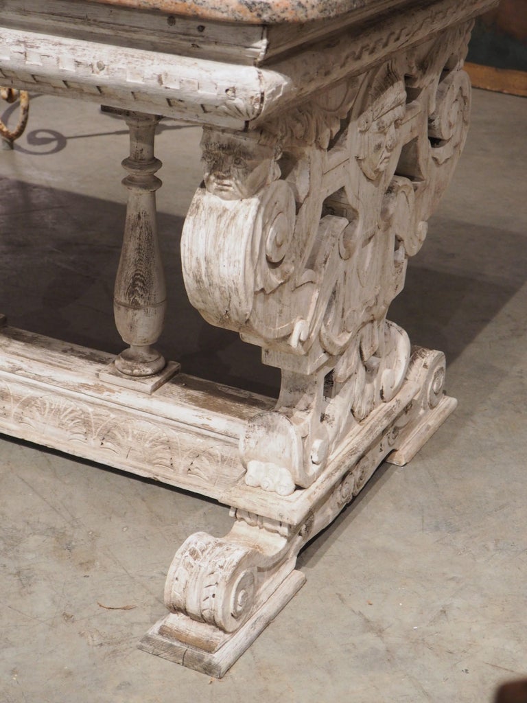 Antique Painted Oak Renaissance Style Table from Avignon, France, circa ...