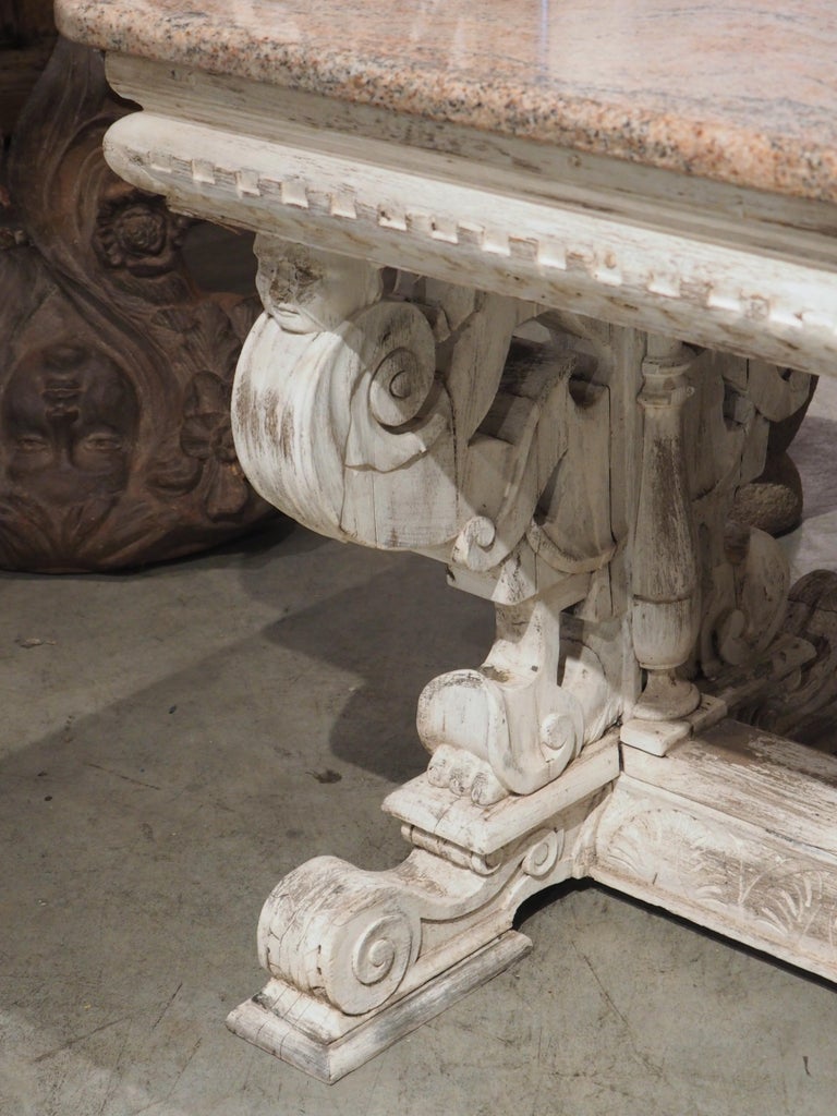 Antique Painted Oak Renaissance Style Table from Avignon, France, circa ...