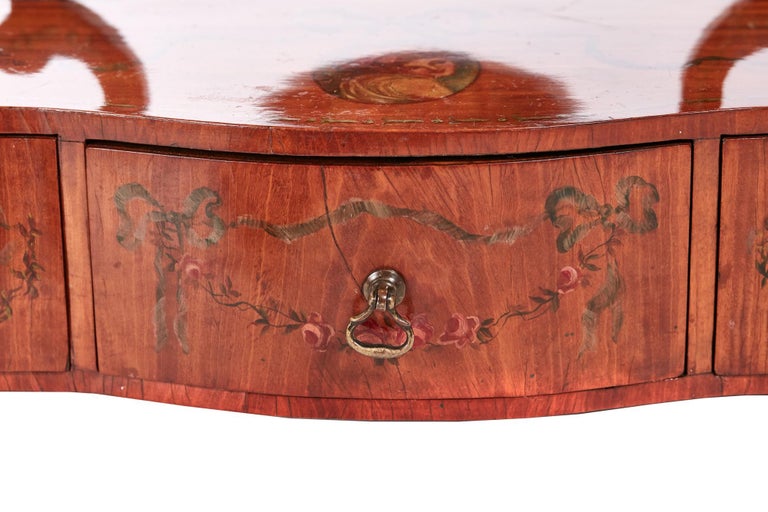 Antique Painted Satinwood Box Mirror For Sale at 1stDibs