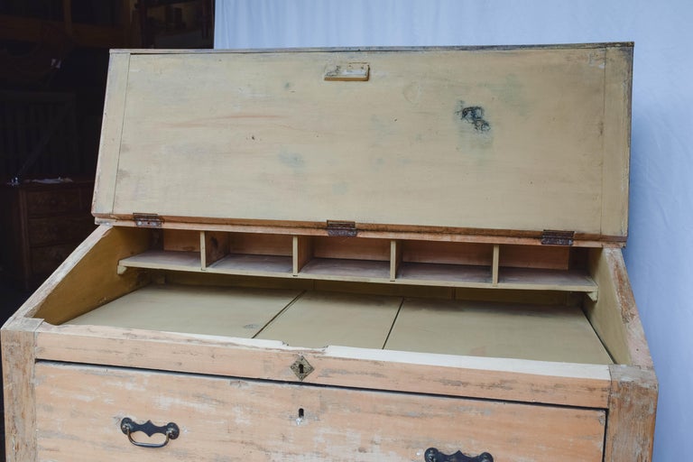 Antique Painted Slant Top Secretary/Chest at 1stDibs