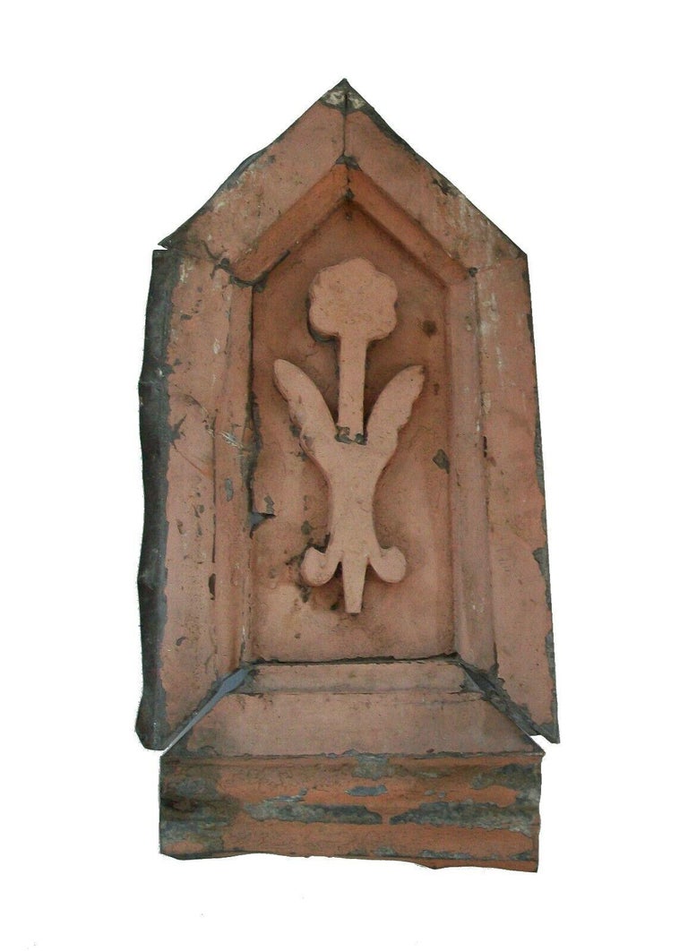 Antique Painted Zinc Architectural Element with Fleurs De Lis, Canada ...