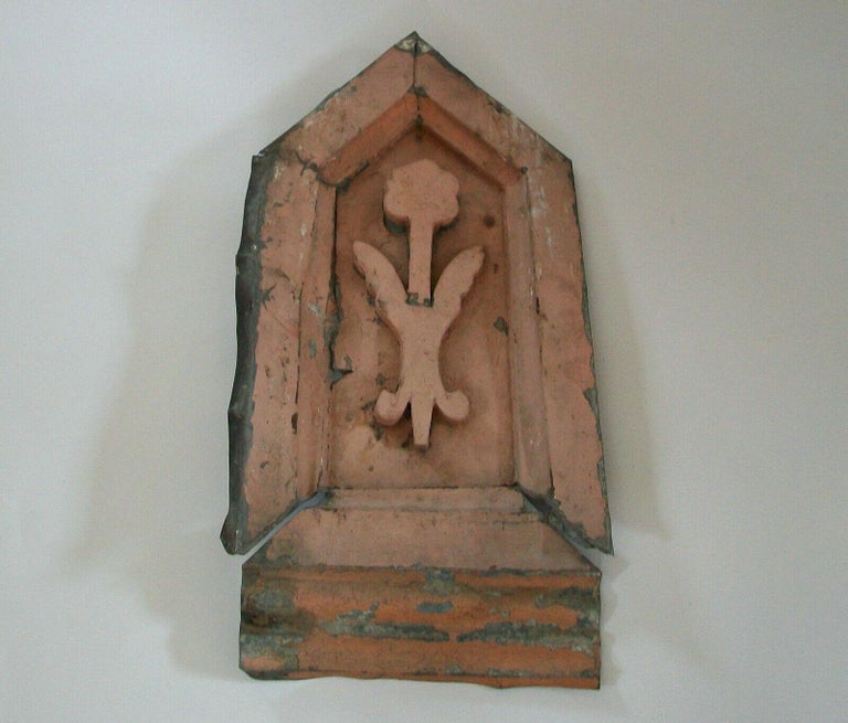 Antique Painted Zinc Architectural Element with Fleurs De Lis, Canada ...