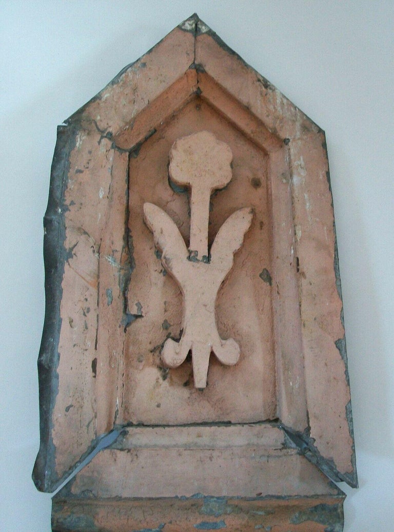 Antique Painted Zinc Architectural Element with Fleurs De Lis, Canada ...
