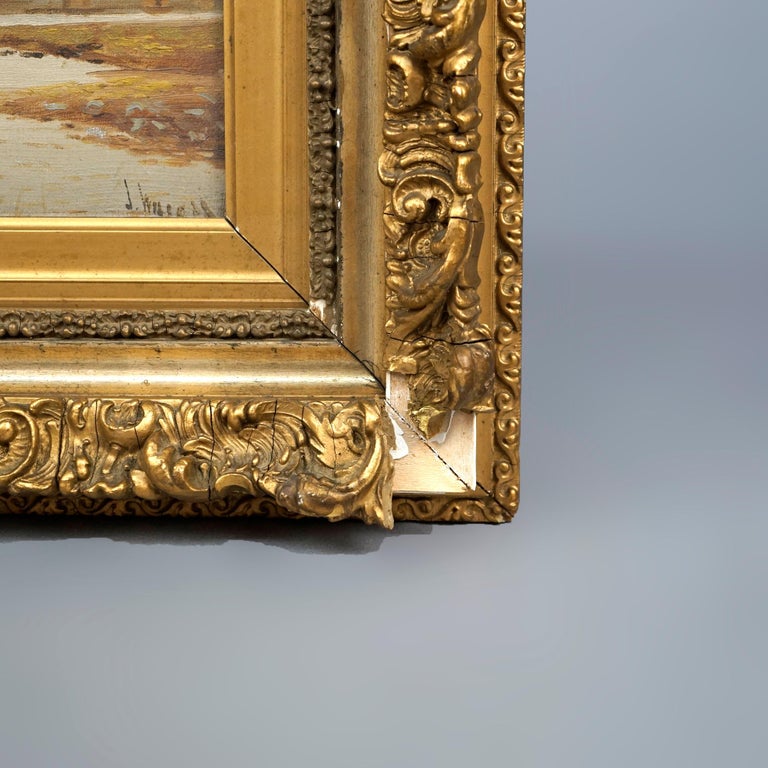 Antique Painting, Dutch Windmill Scene, Artist Signed, C1890 For Sale ...