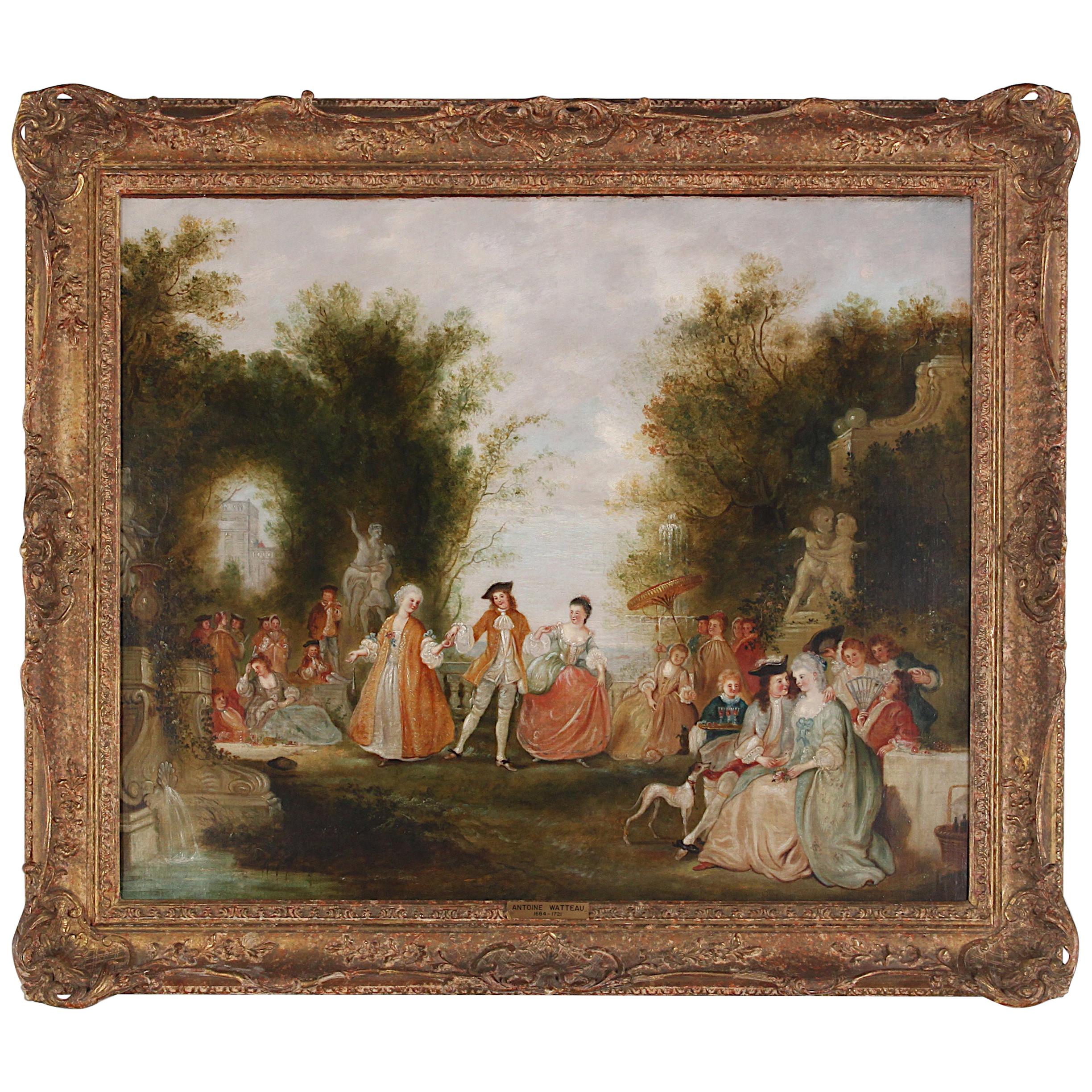 Antique Painting in the Manner of Antoine Watteau at 1stDibs | watteau ...